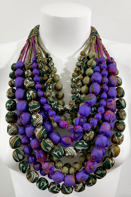 House of Wandering Silk Iris Necklace Purple/Green – KIITOSlife